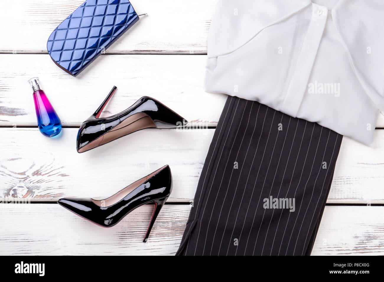 Close up arrangement of womens clothes Stock Photo - Alamy