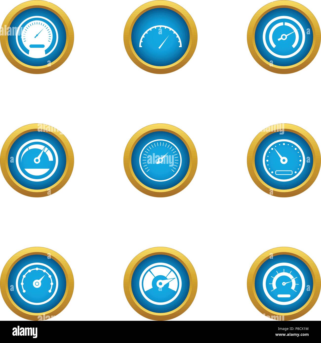 Velocity icons set, flat style Stock Vector Image & Art - Alamy