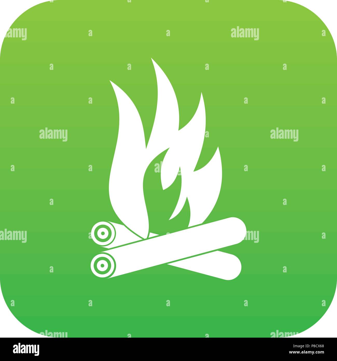 Bonfire icon green vector Stock Vector Image & Art - Alamy