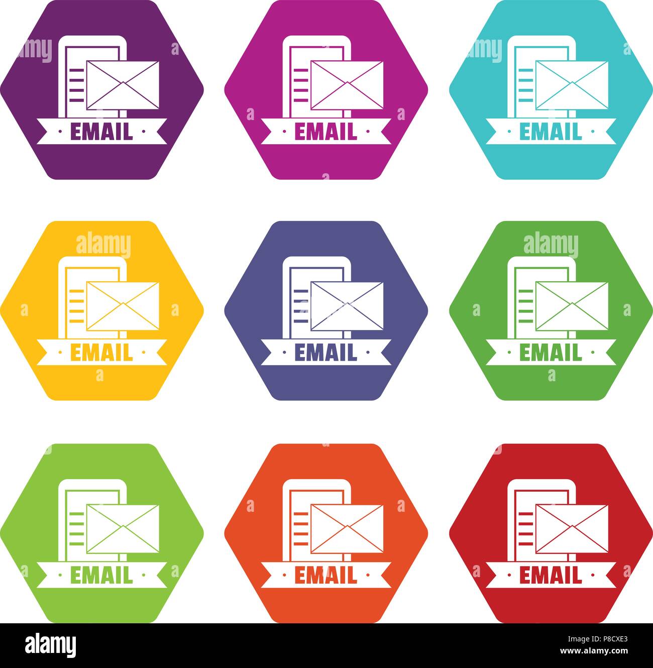 Email icons set 9 vector Stock Vector Image & Art - Alamy