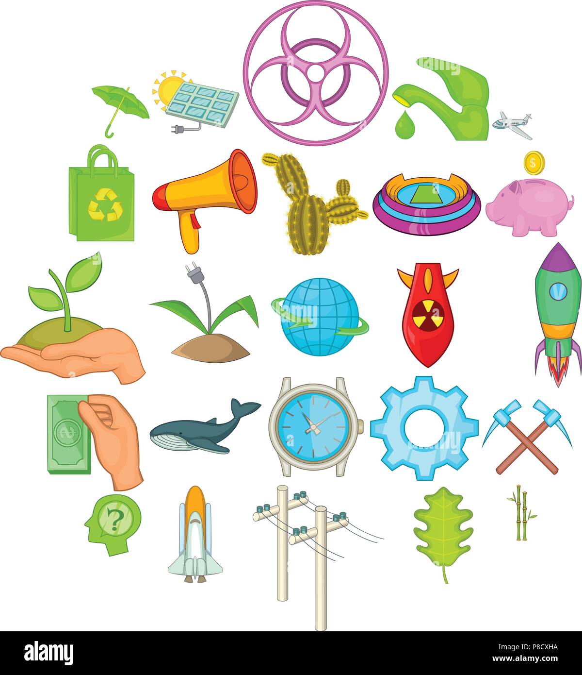 Eco care icons set, cartoon style Stock Vector Image & Art - Alamy