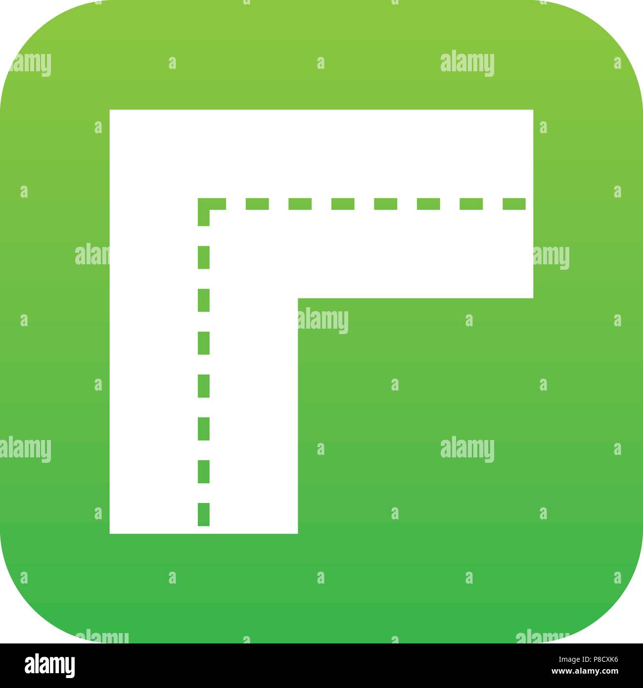 Turning road icon digital green Stock Vector Image & Art - Alamy