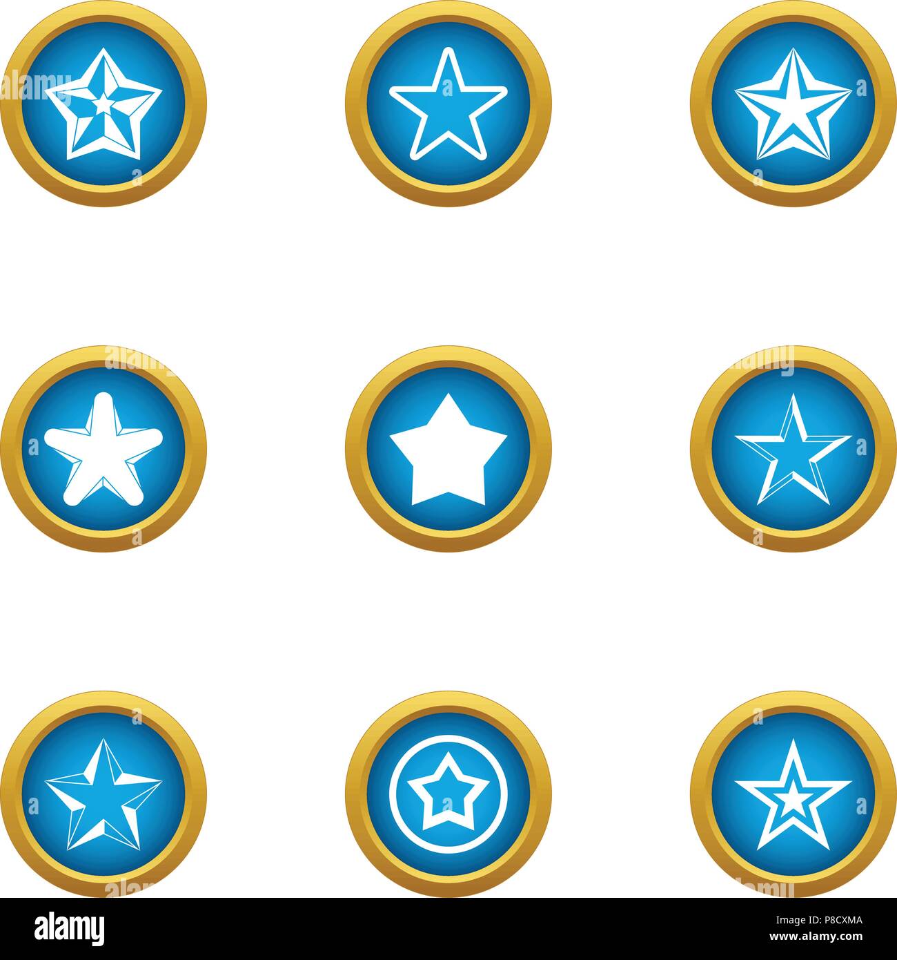 Water star icons set, flat style Stock Vector Image & Art - Alamy