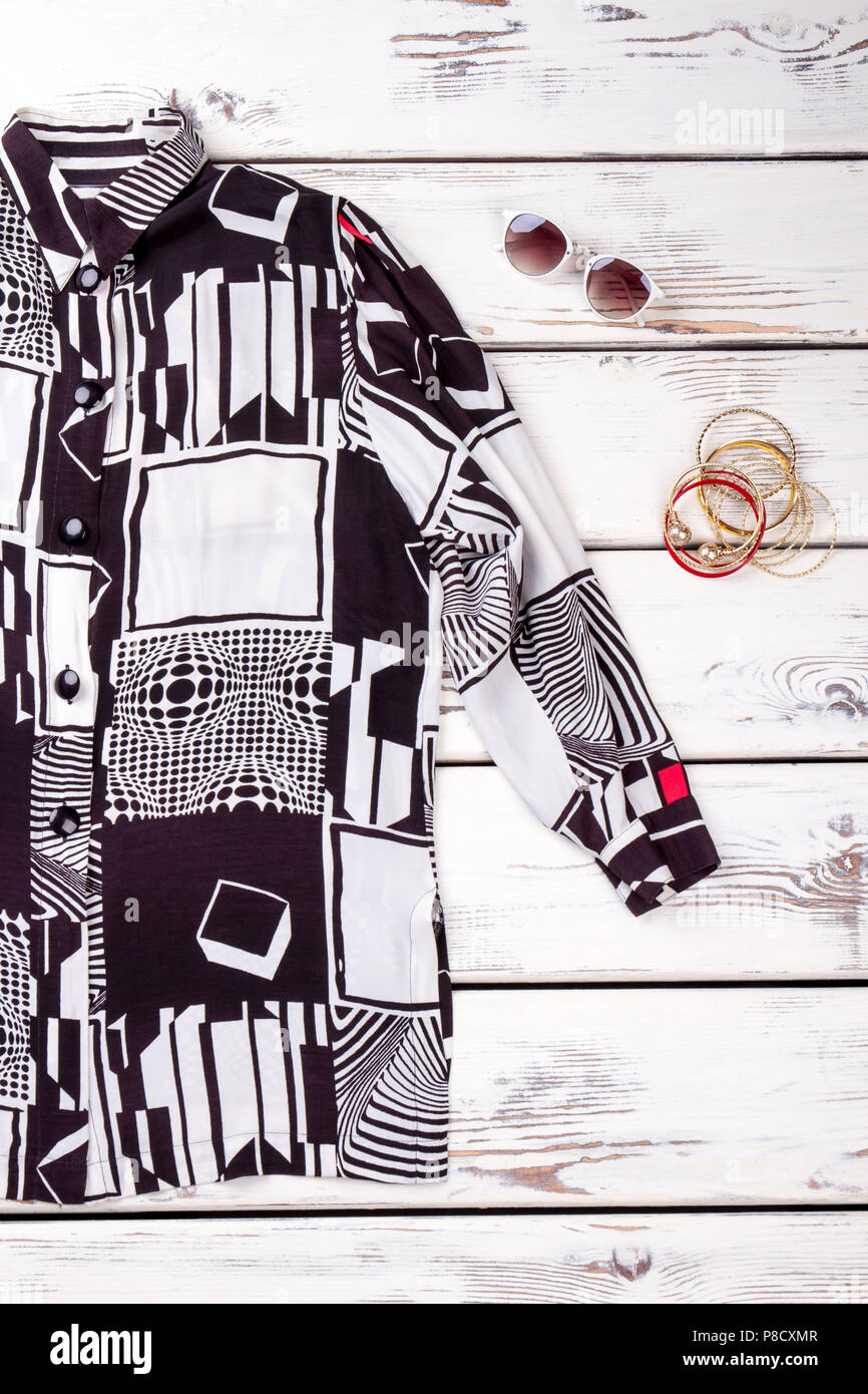 Fancy women shirt with sunglasses Stock Photo - Alamy