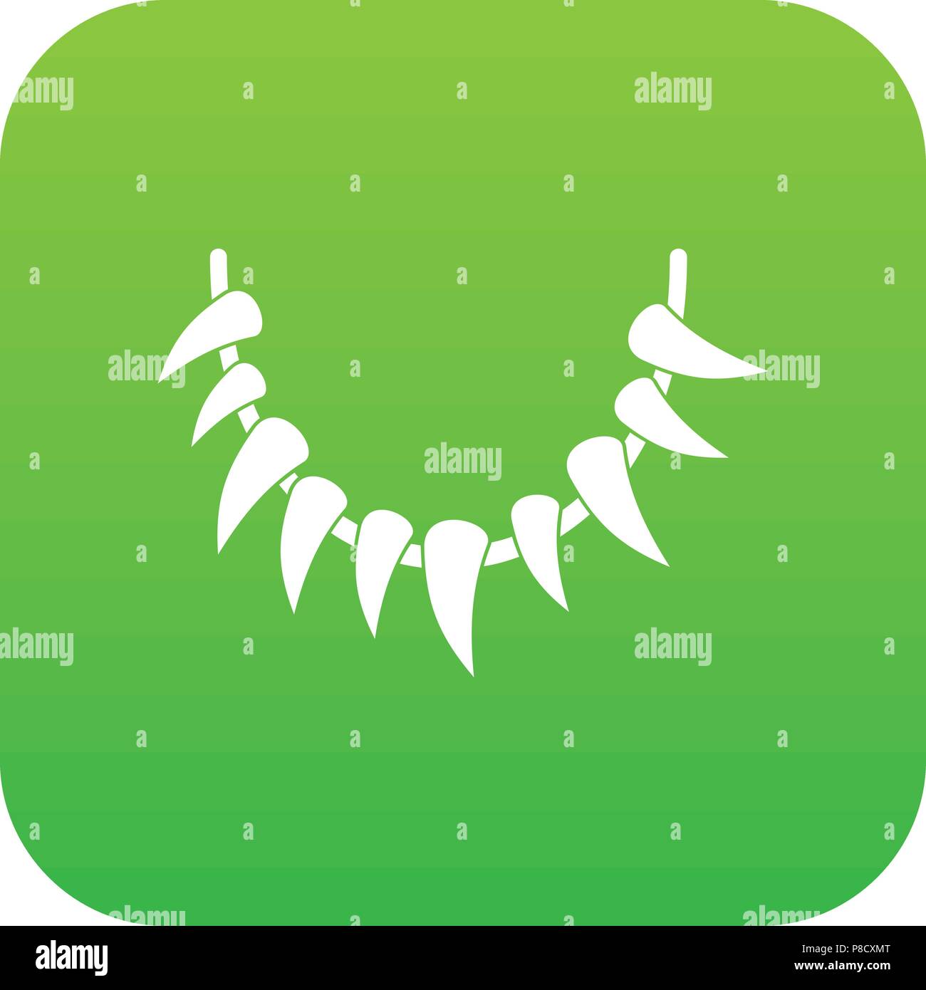 Tooth necklace icon green vector Stock Vector Image & Art - Alamy