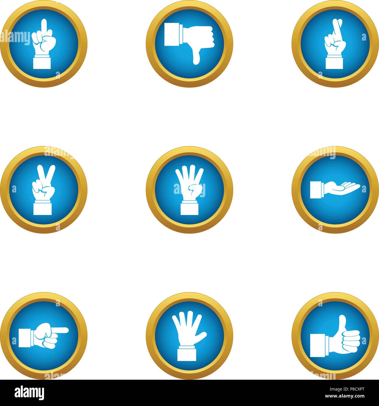 Hand gesture icons set, flat style Stock Vector Image & Art - Alamy