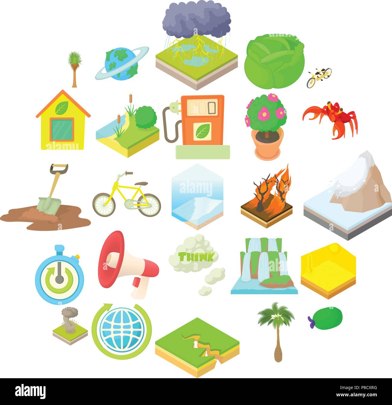 Eco icons set, cartoon style Stock Vector Image & Art - Alamy