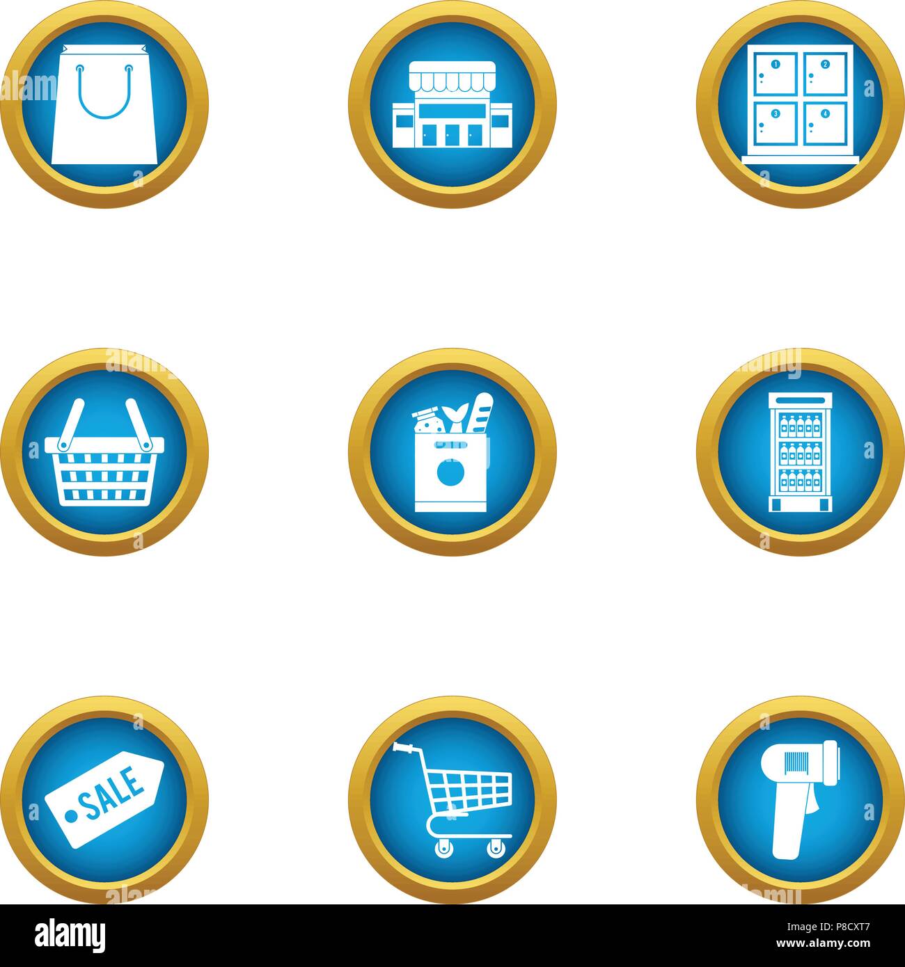 Sale office icons set, flat style Stock Vector Image & Art - Alamy