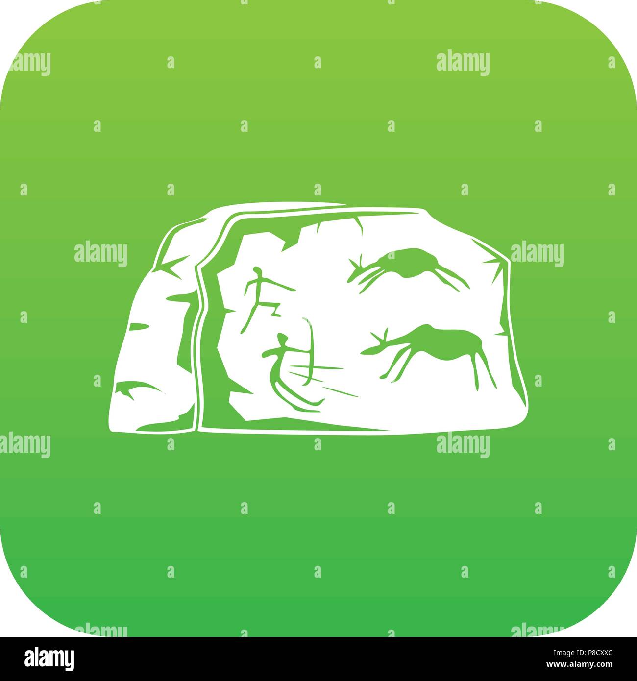 Cave painting icon green vector Stock Vector Image & Art - Alamy