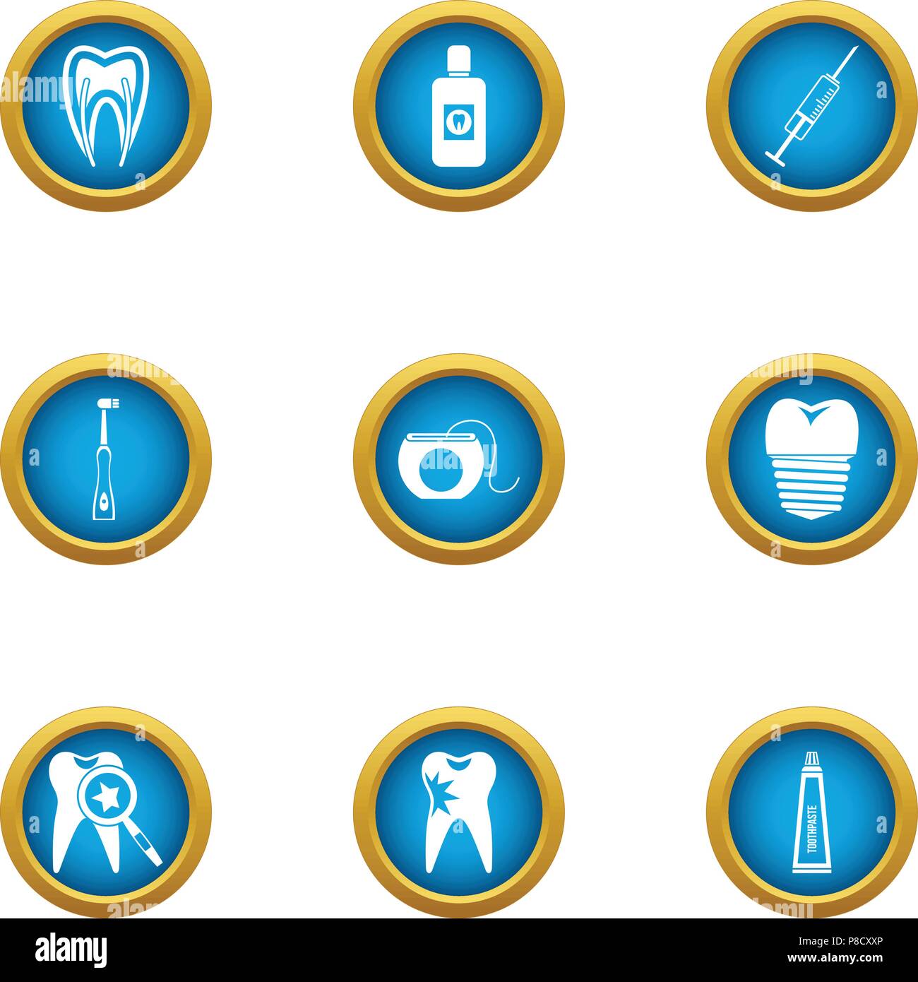 Toothless icons set, flat style Stock Vector Image & Art - Alamy