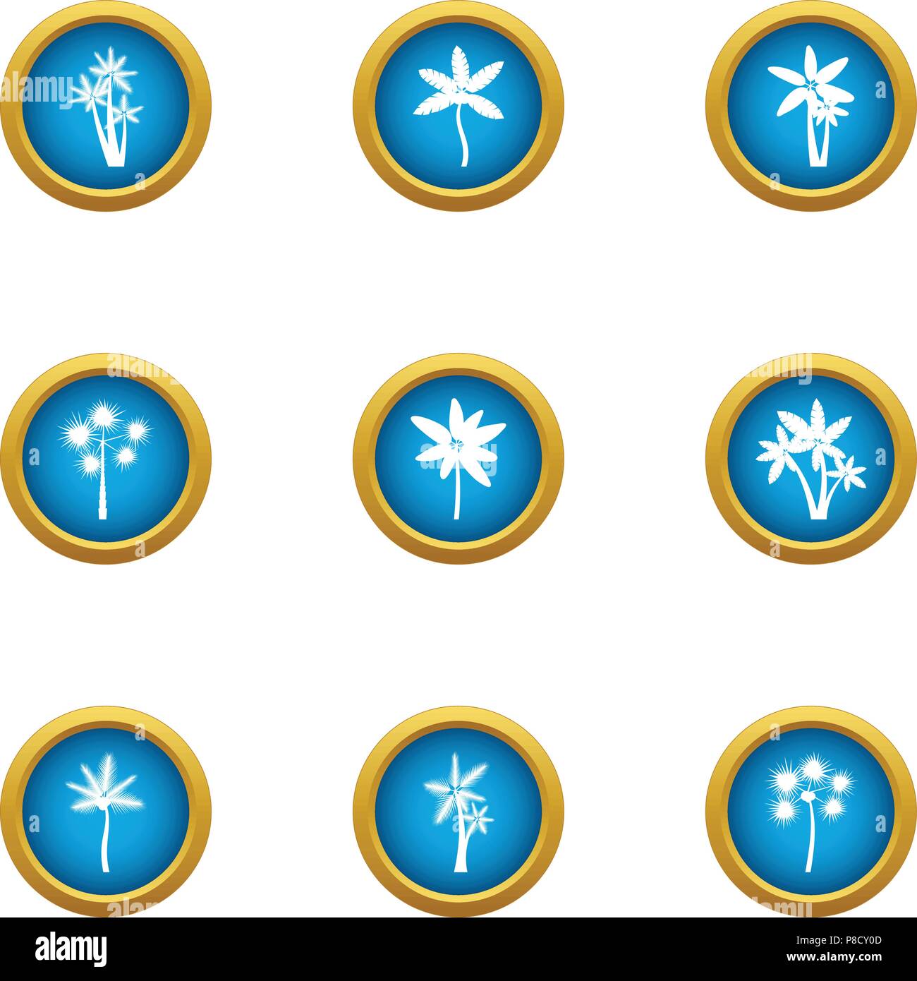 Earth flower icons set, flat style Stock Vector Image & Art - Alamy