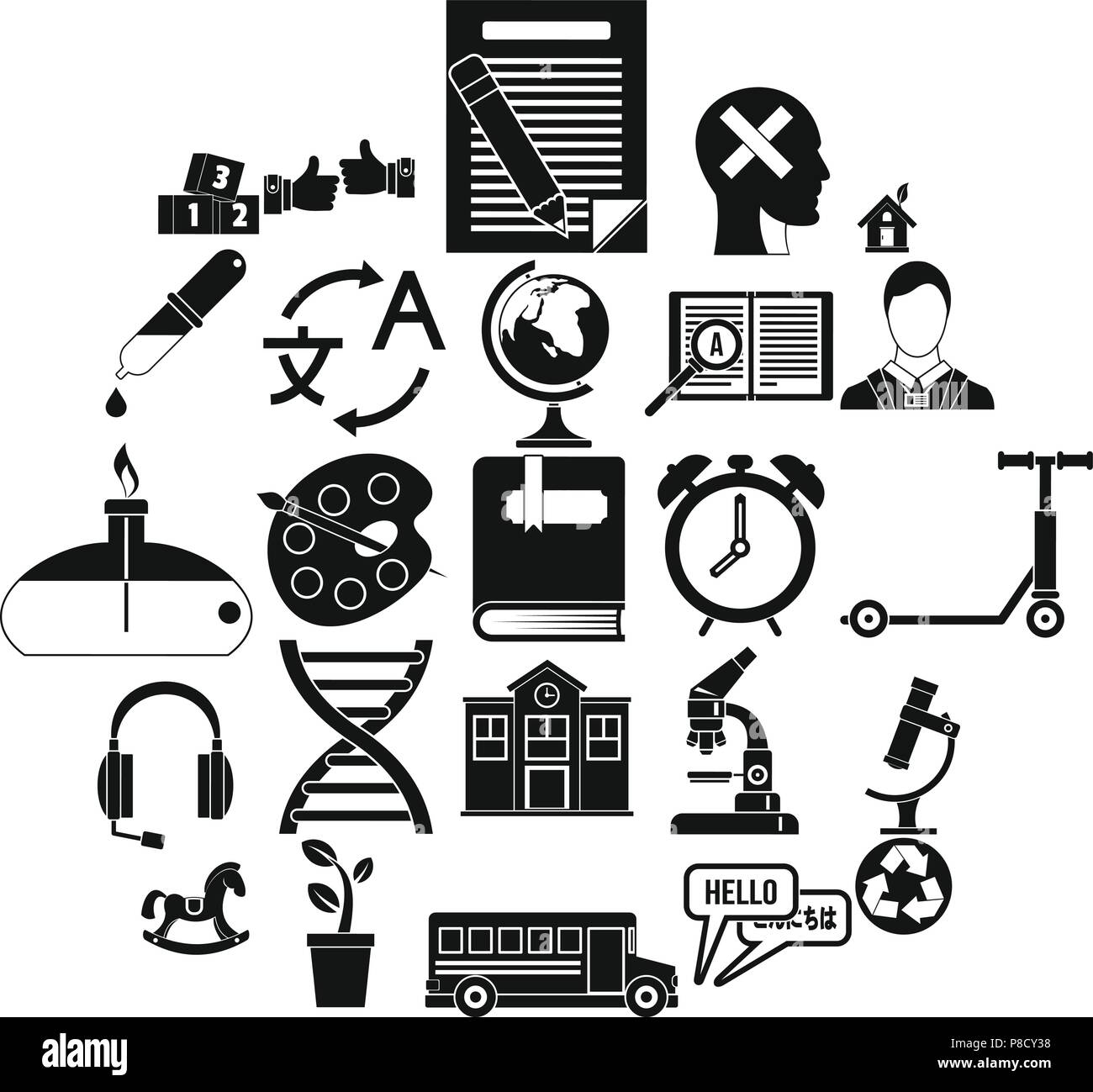 New discoveries icons set, simple style Stock Vector Image & Art - Alamy