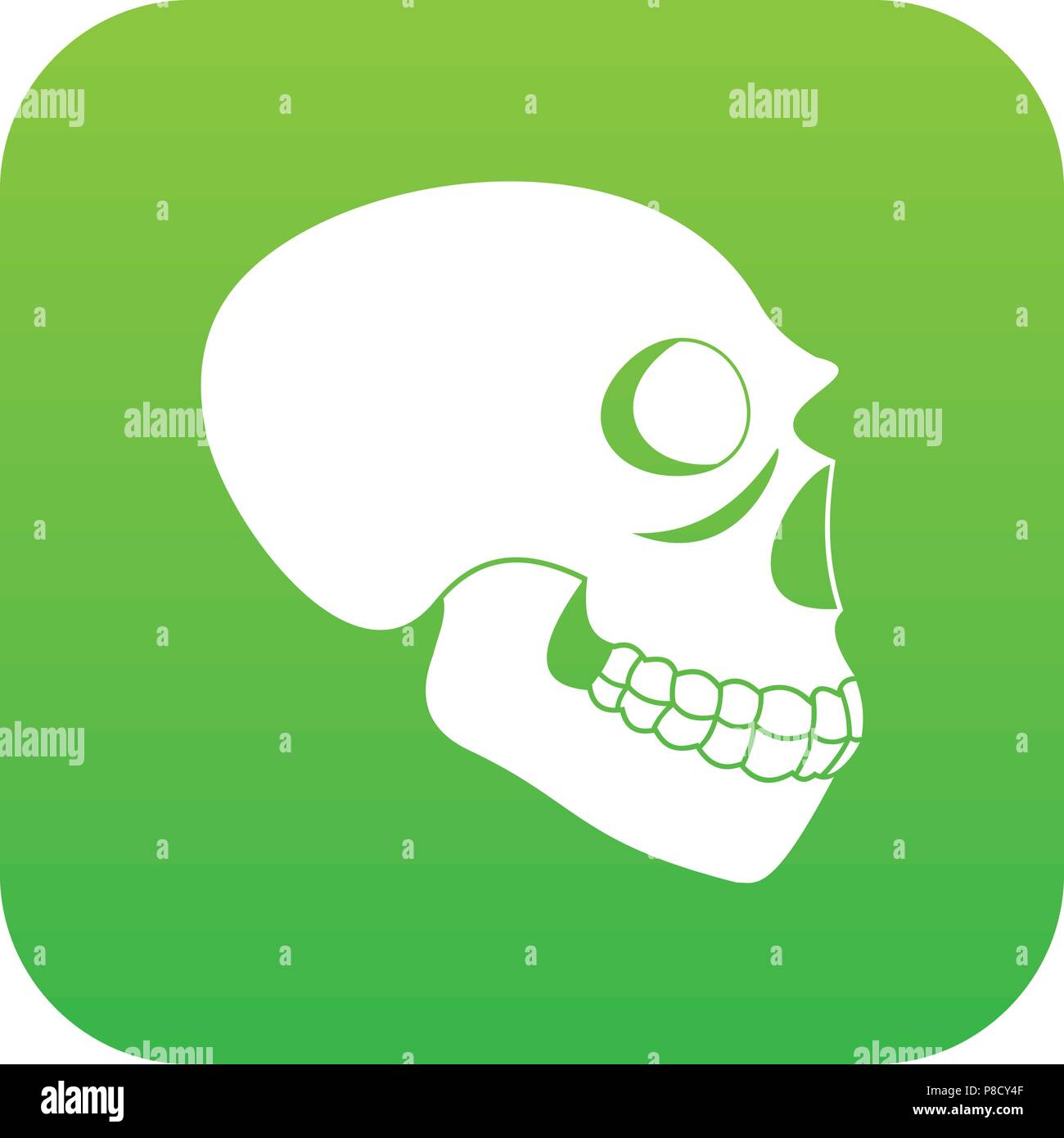 Skull icon green vector Stock Vector Image & Art - Alamy