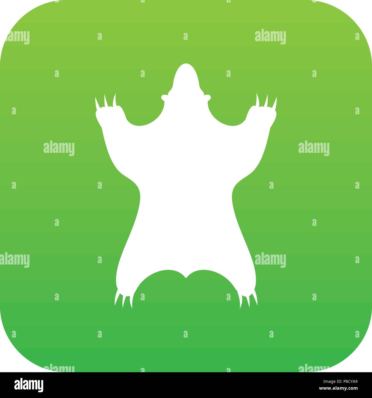 Bear skin icon green vector Stock Vector Image & Art - Alamy