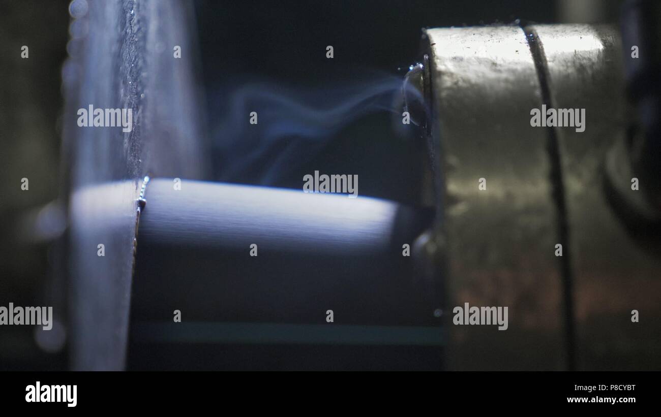 Pipes manufacturing production line. Manufacture of plastic water pipes ...