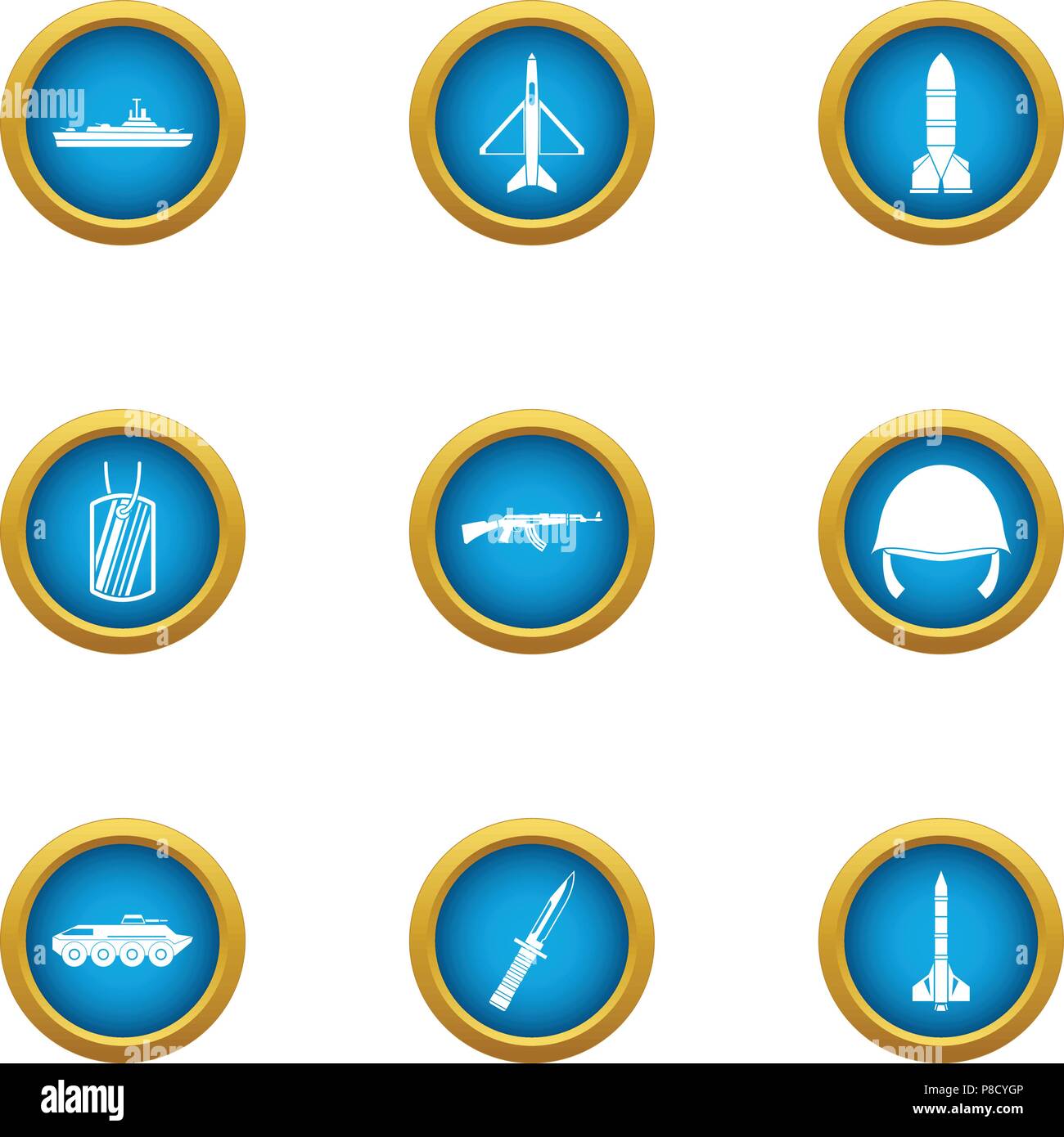 Armor icons set, flat style Stock Vector Image & Art - Alamy