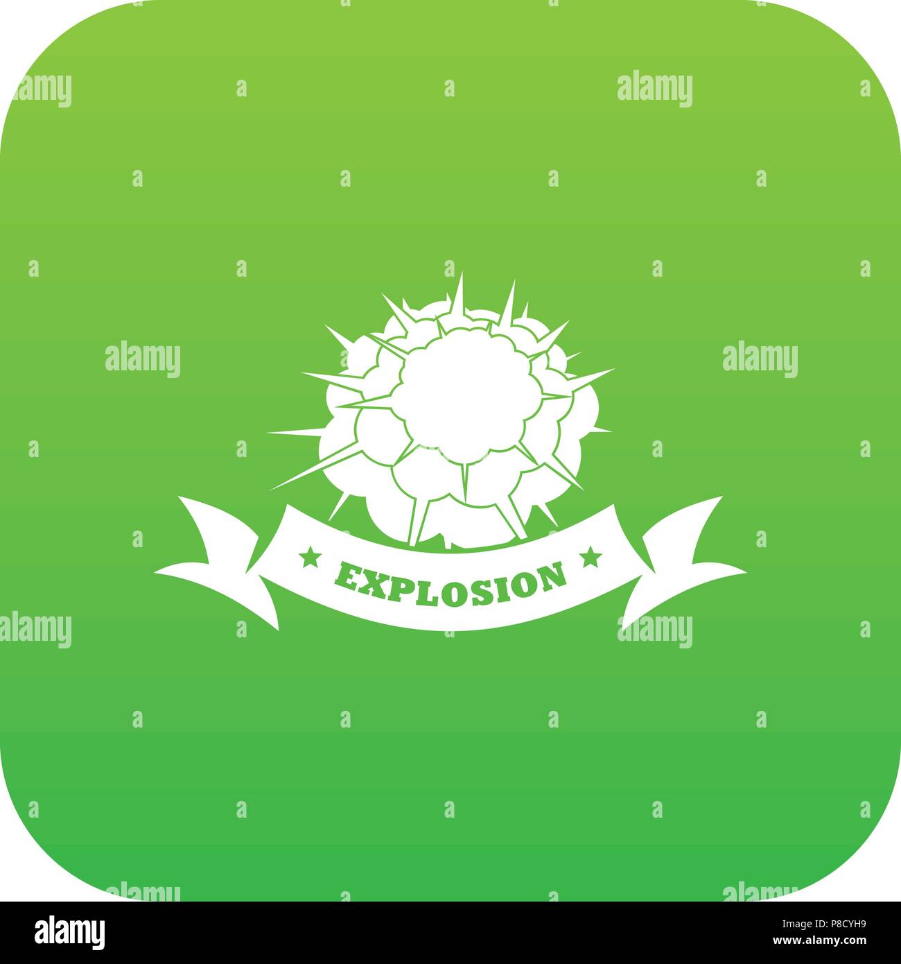 Atomic explosion icon green vector Stock Vector Image & Art - Alamy