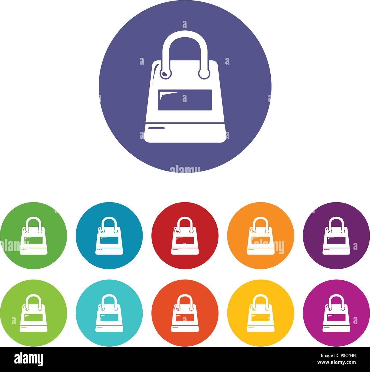 Shopping bag icons set vector color Stock Vector Image & Art - Alamy