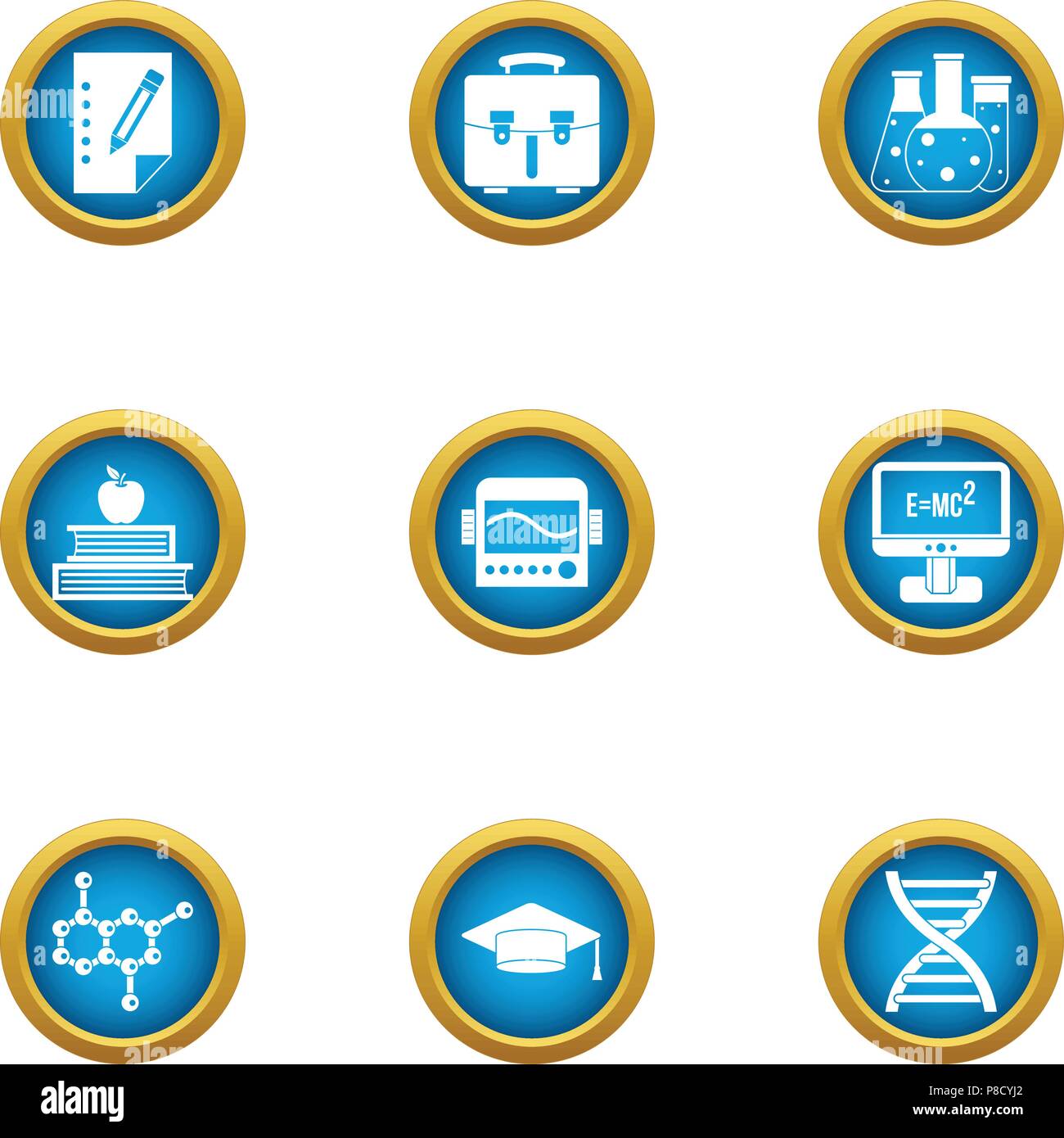 Scientific man icons set, flat style Stock Vector Image & Art - Alamy