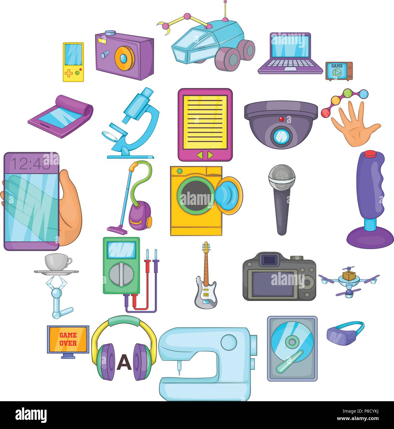 Electronic device icons set, cartoon style Stock Vector Image & Art - Alamy