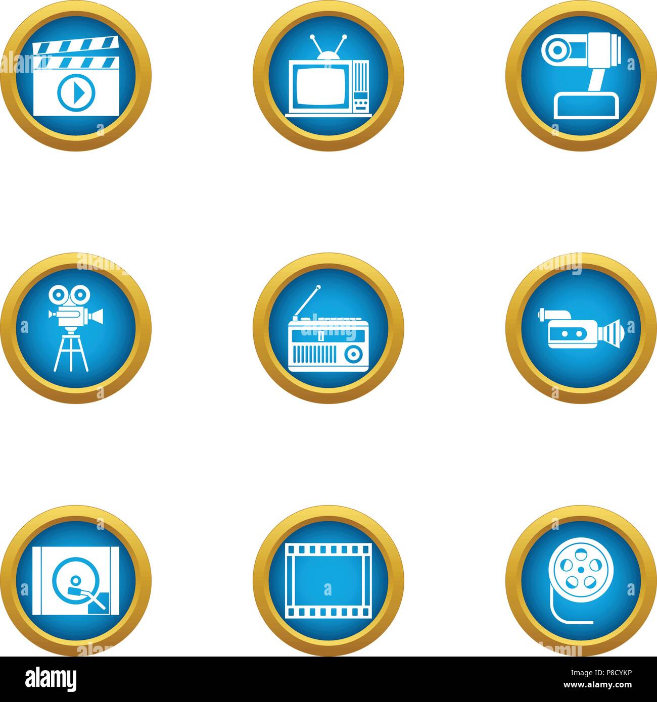 Shoot a film icons set, flat style Stock Vector Image & Art - Alamy