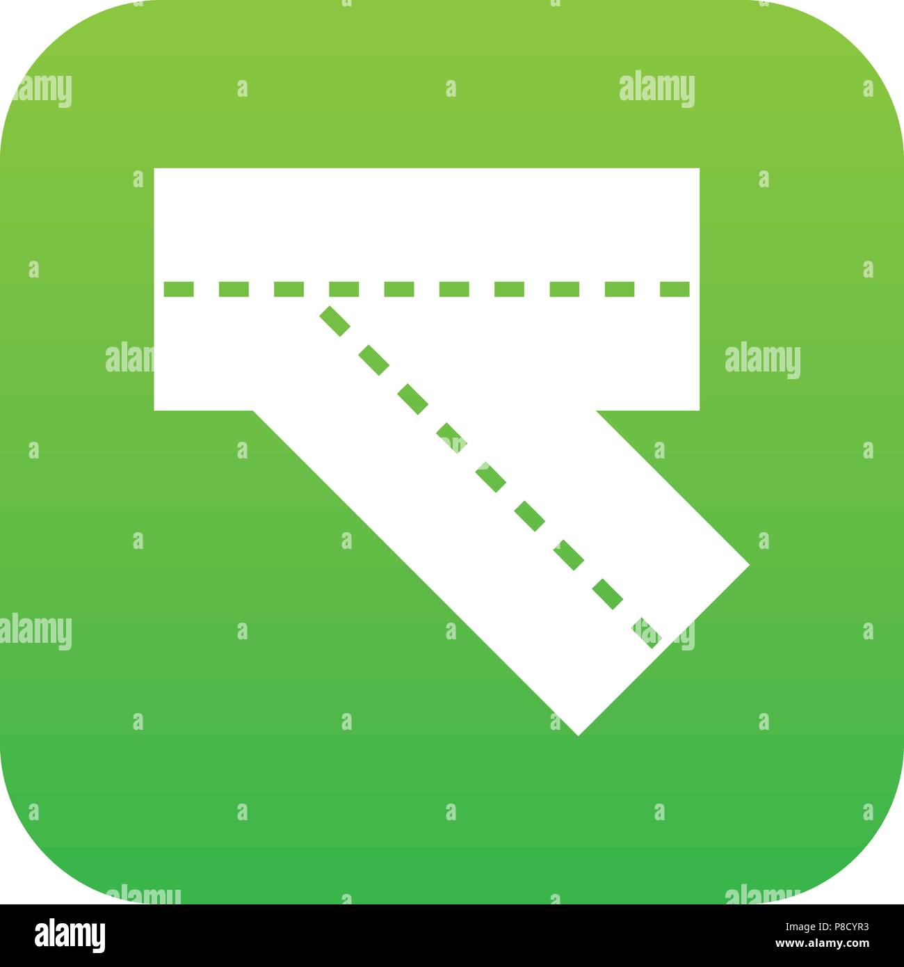 Turning road icon green hi-res stock photography and images - Alamy