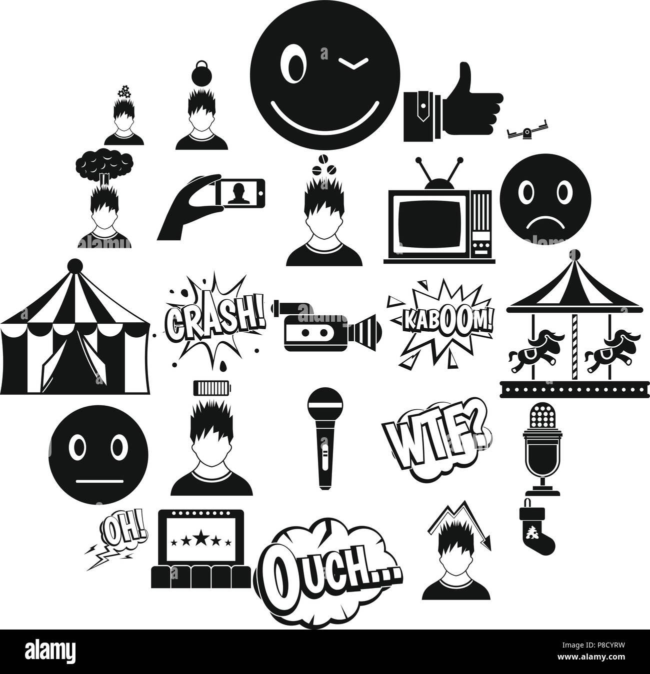 Emotion icons set, simple style Stock Vector Image & Art - Alamy