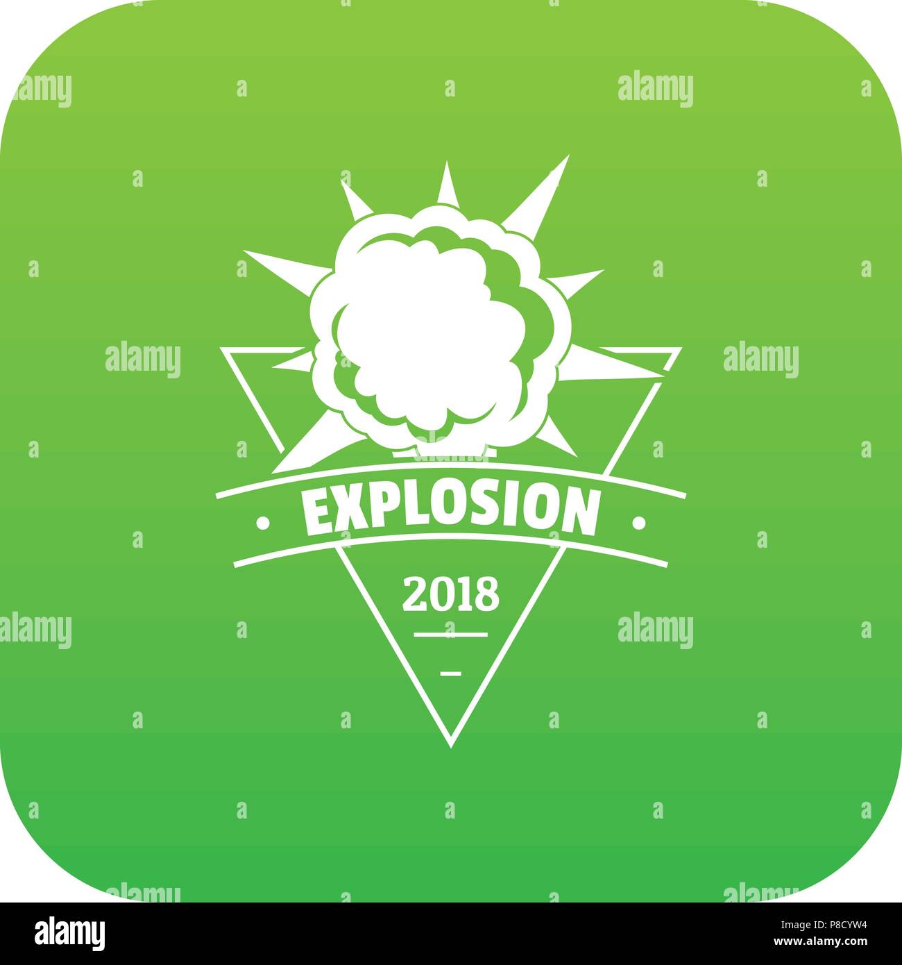 Powerful explosion icon green vector Stock Vector Image & Art - Alamy
