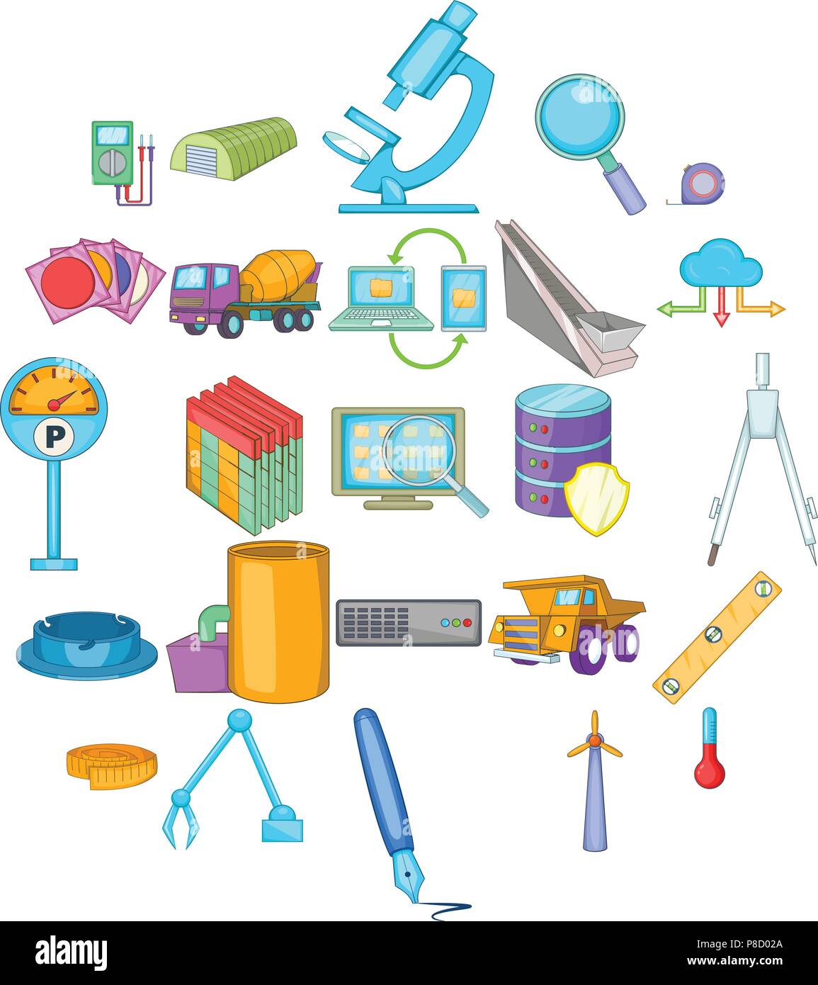 Engineering icons set, cartoon style Stock Vector Image & Art - Alamy