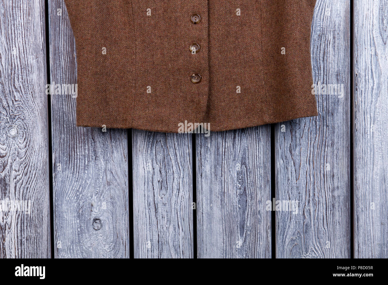 Close up bottom of brown jacket Stock Photo - Alamy