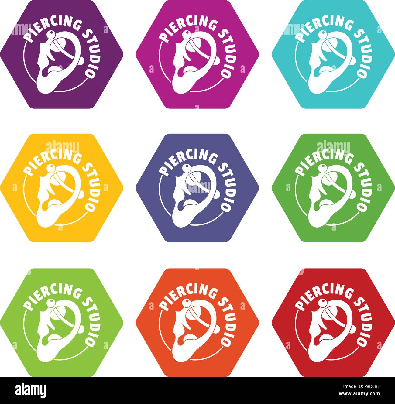 Piercing icons set 9 vector Stock Vector Image & Art - Alamy