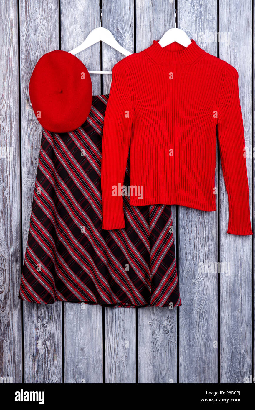 Set of stylish clothes outfit, top view Stock Photo - Alamy