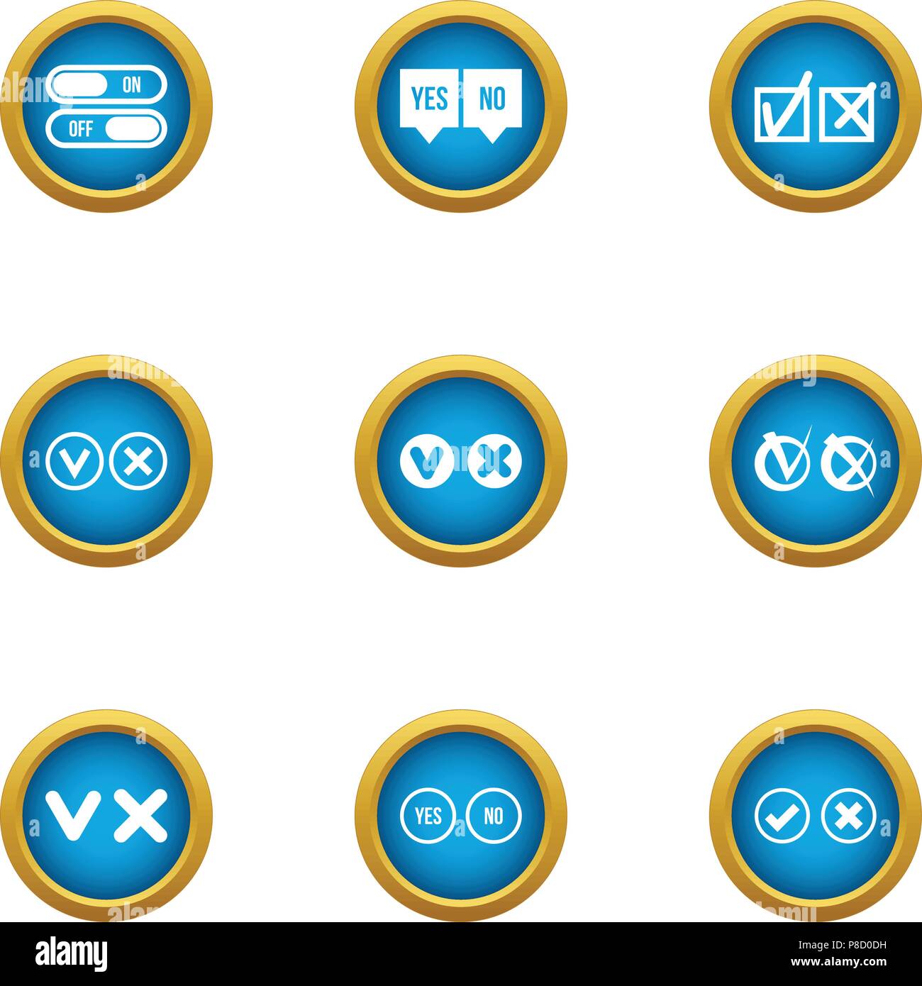 Graph vote icons set, flat style Stock Vector Image & Art - Alamy