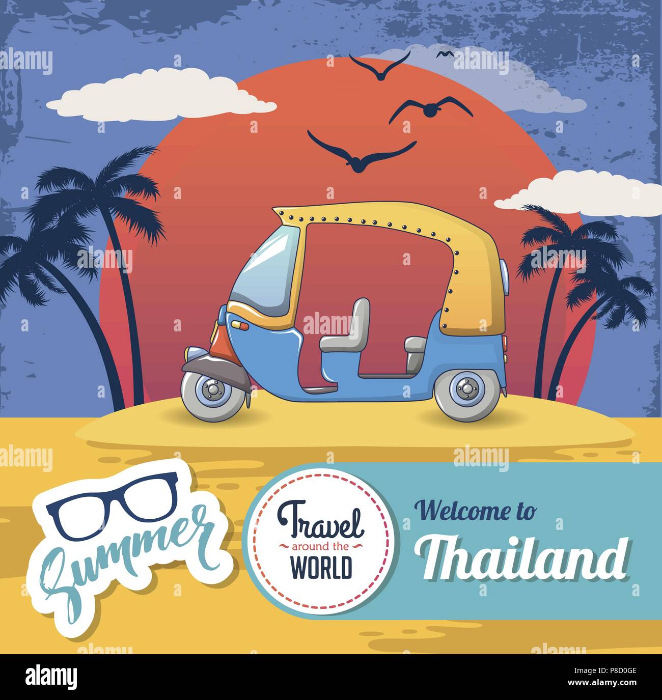 Welcome Thailand concept banner, cartoon style Stock Vector Image & Art ...