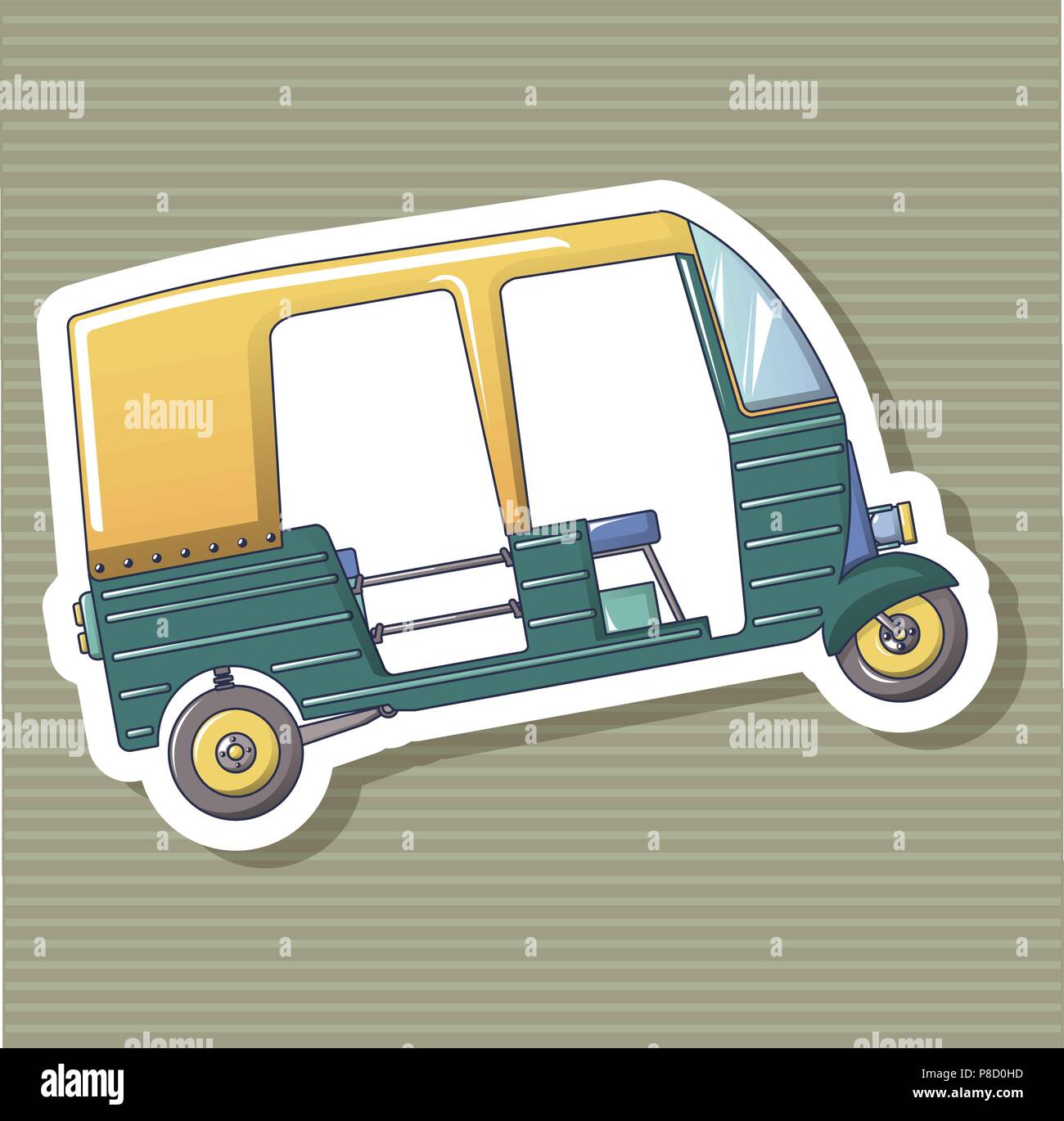 Thai tuk sticker icon, cartoon style Stock Vector Image & Art - Alamy