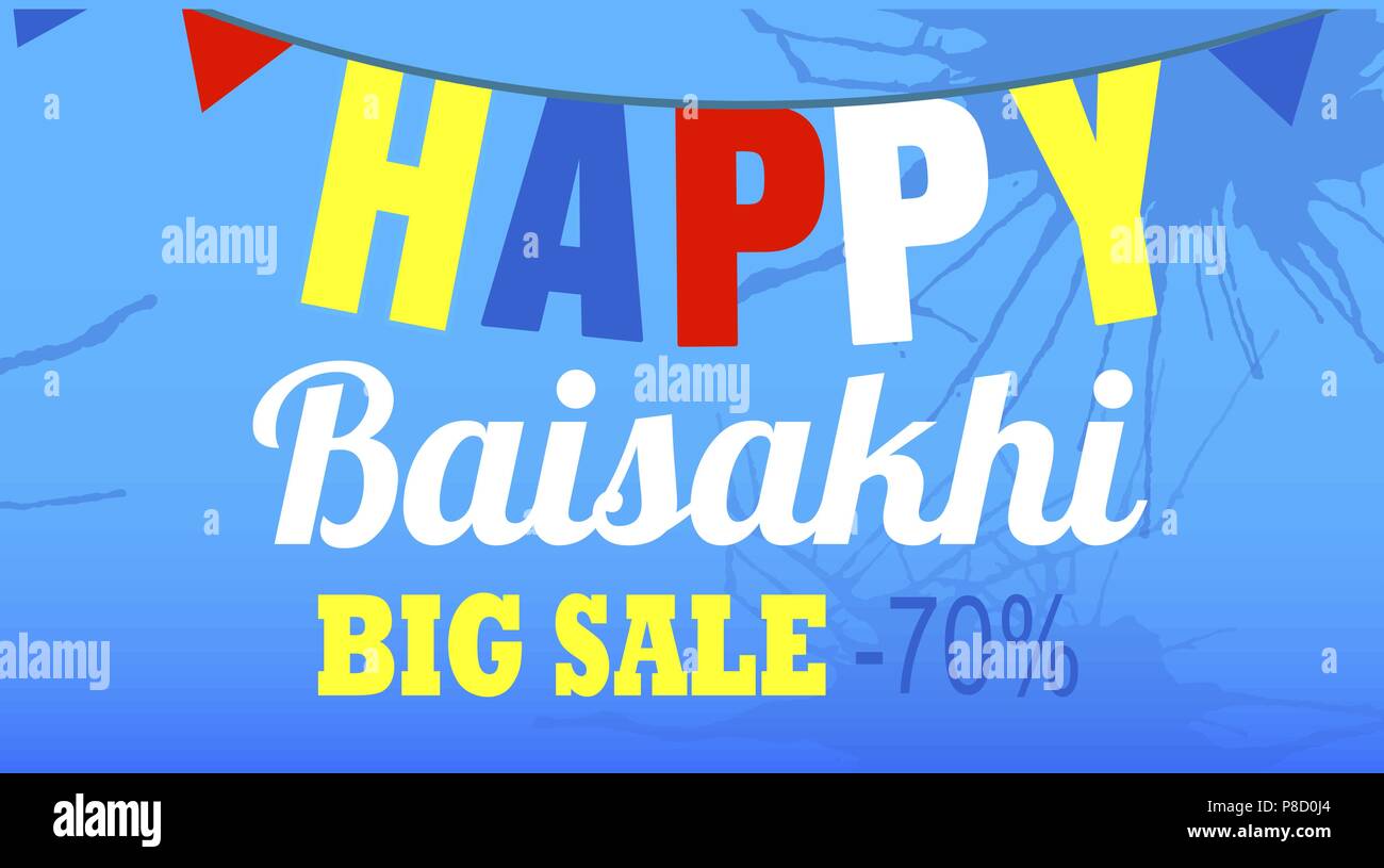Final sale happy baisakhi concept banner, cartoon style Stock Vector ...