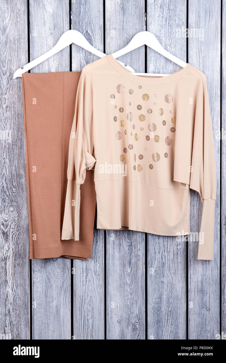 Flat lay stylish female summer clothing Stock Photo - Alamy
