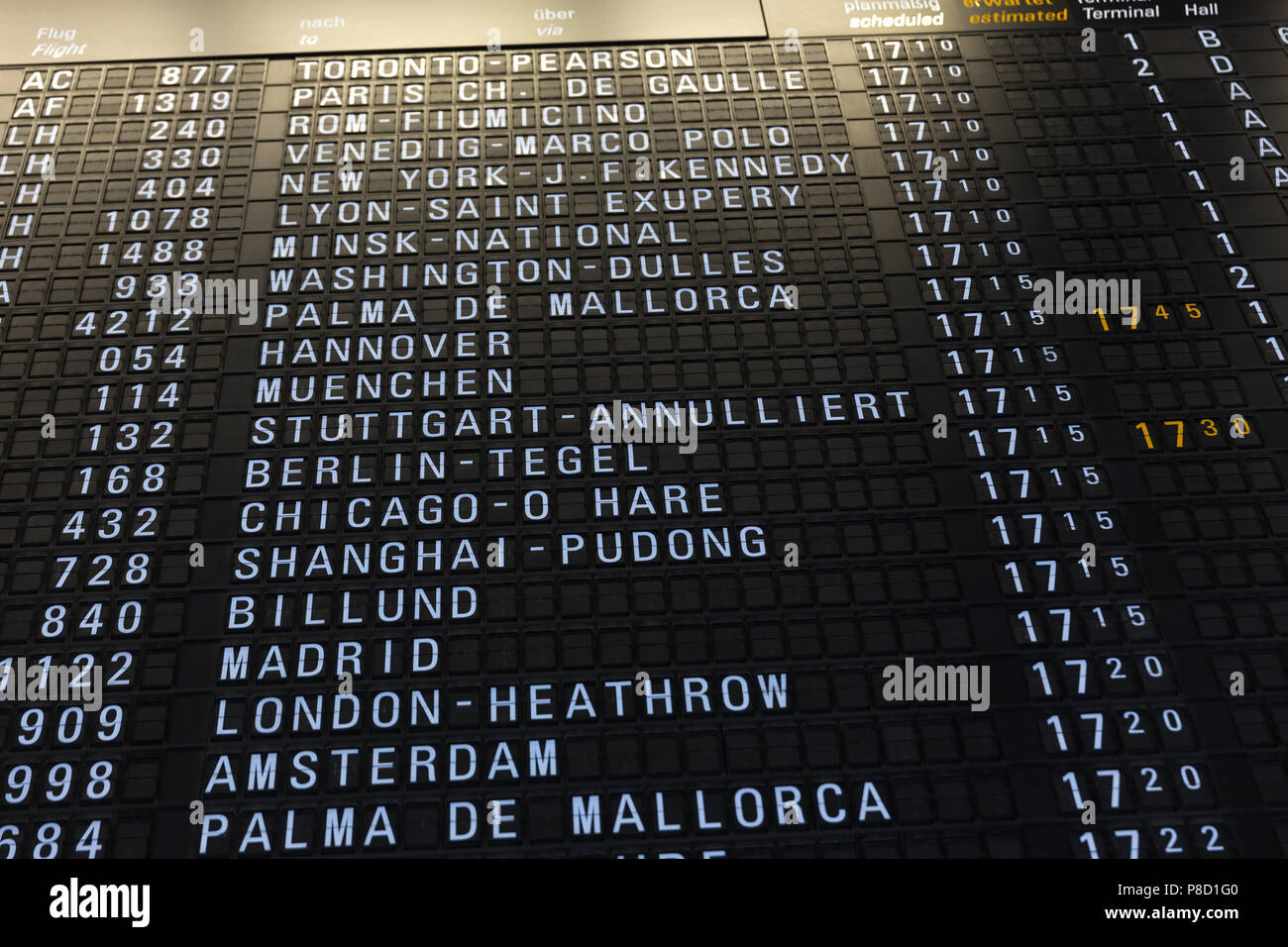 flight information charts at an airport Stock Photo - Alamy