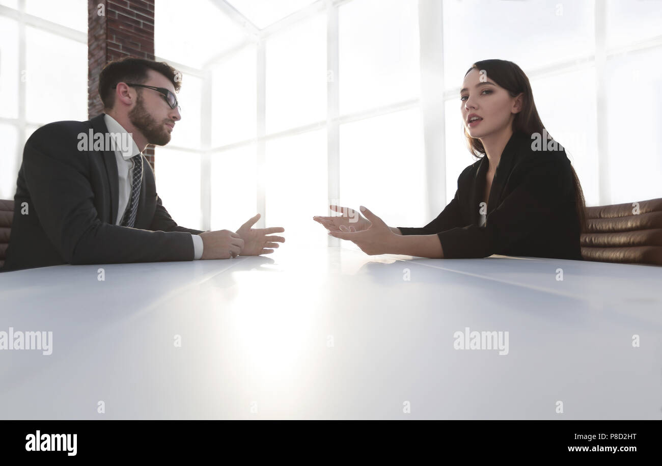 Business people Having Meeting Around Table In Modern Office Stock ...