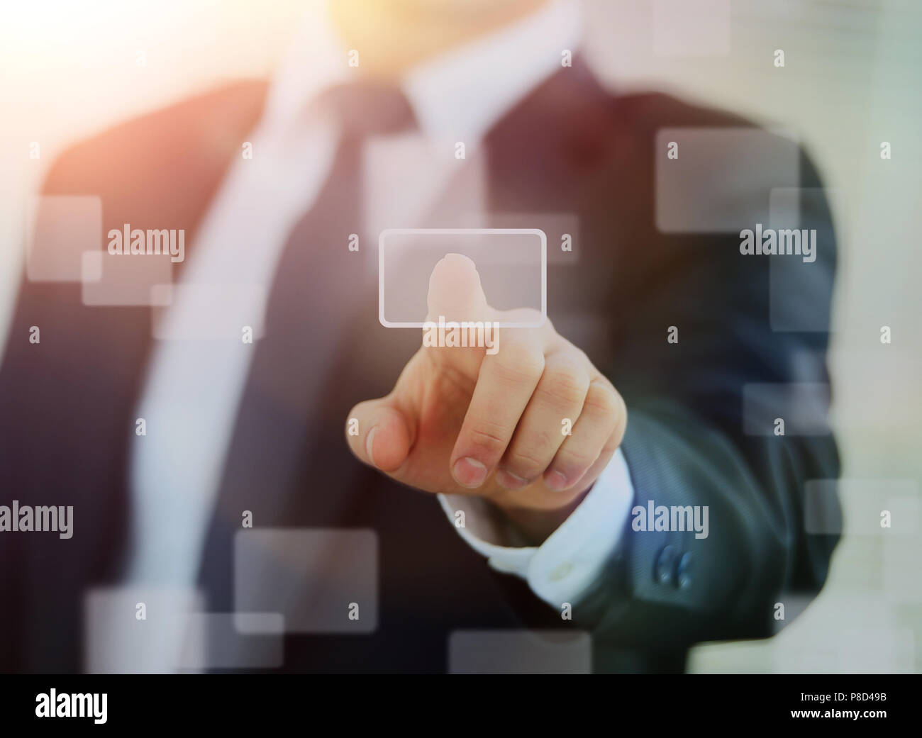 Business man pressing key hi-res stock photography and images - Alamy