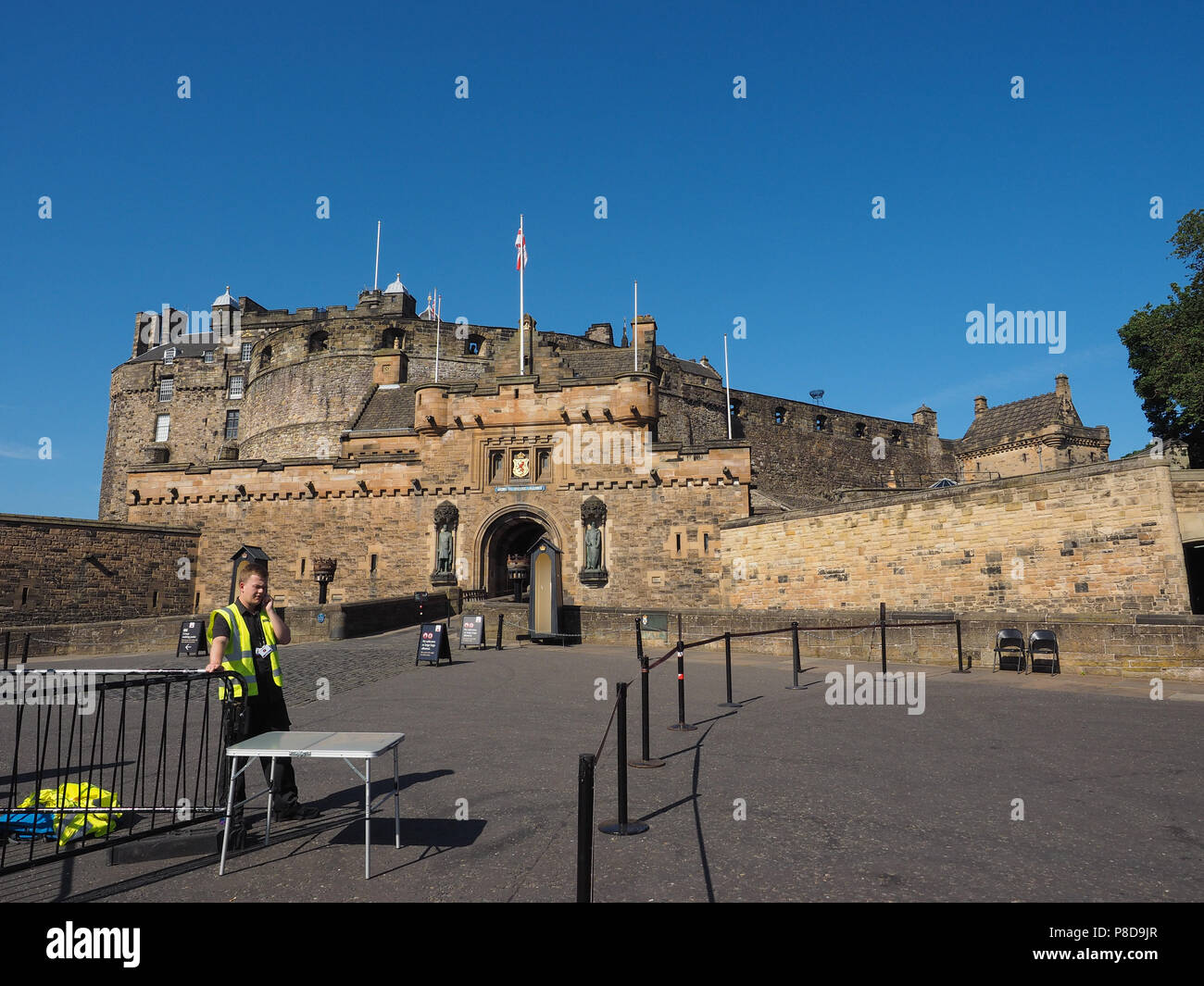 EDINBURGH, UK - CIRCA JUNE 2018: Tourists visiting Edinburgh castle ...
