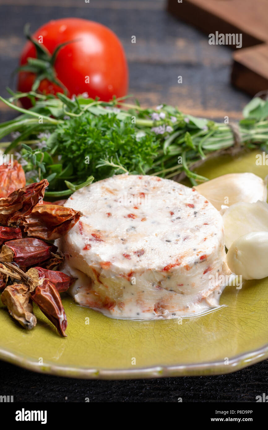 French soft cheeses, variety of different taste goat milk natural ...