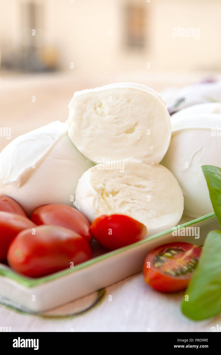 Fresh soft Italian white cheese mozzarella buffalo, original from ...