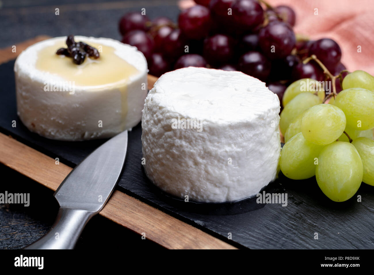 French soft cheeses, variety of different taste goat milk natural ...