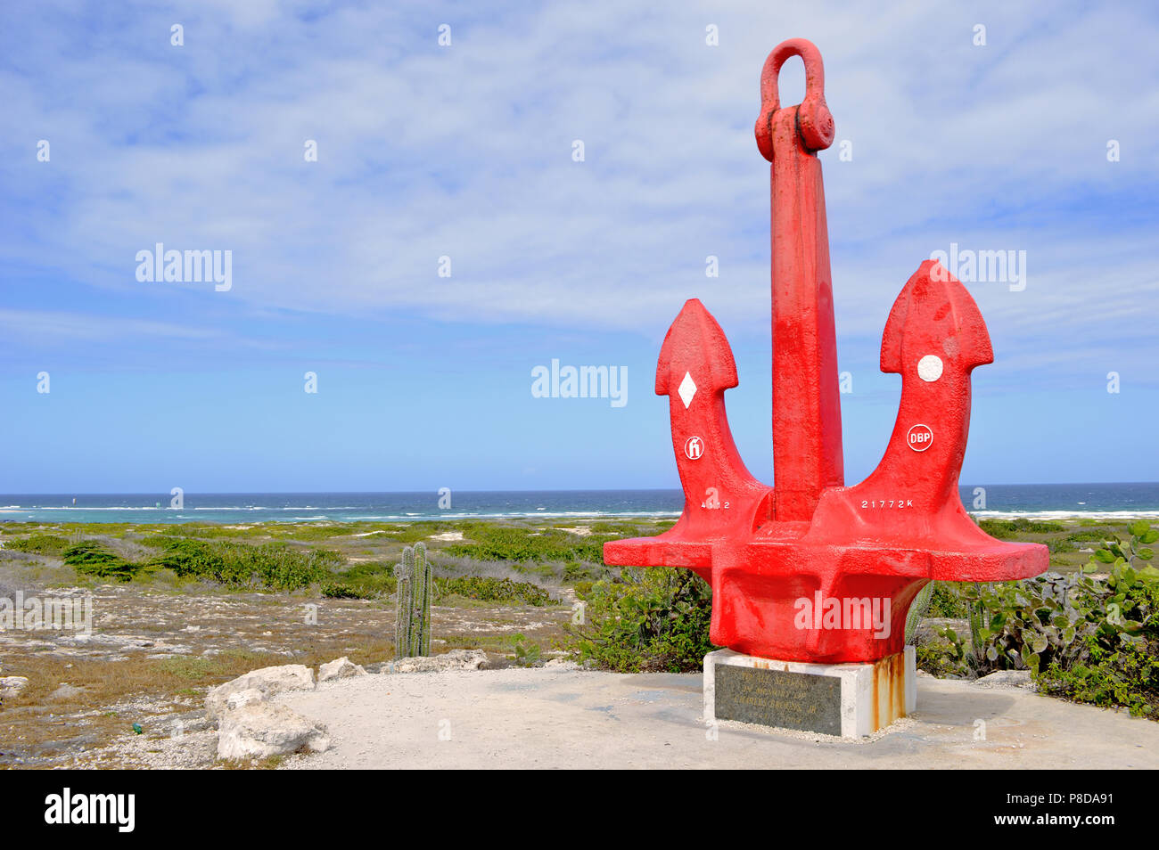 Anchor in Memorial of Seamen, Aruba Stock Photo - Alamy