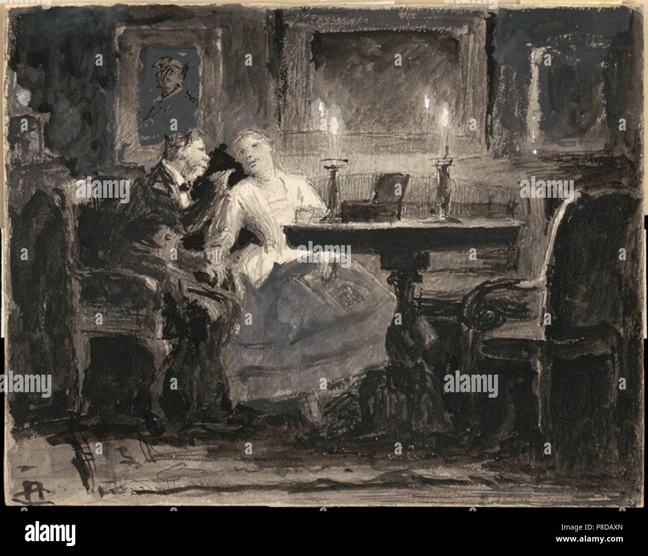 Manilovs. Illustration for the poem The Dead Souls by N. Gogol. Museum ...