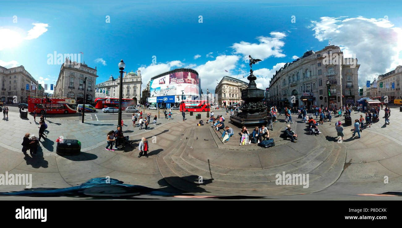 360 x 180 grad-Panorama: Piccadilly Circus, London, England Stock Photo ...