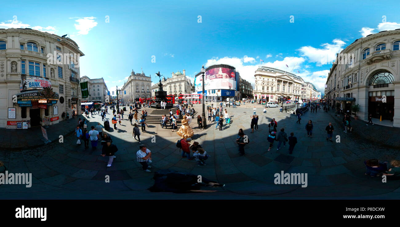 360 x 180 grad Panorama: Piccadilly Circus, London, England Stock Photo ...