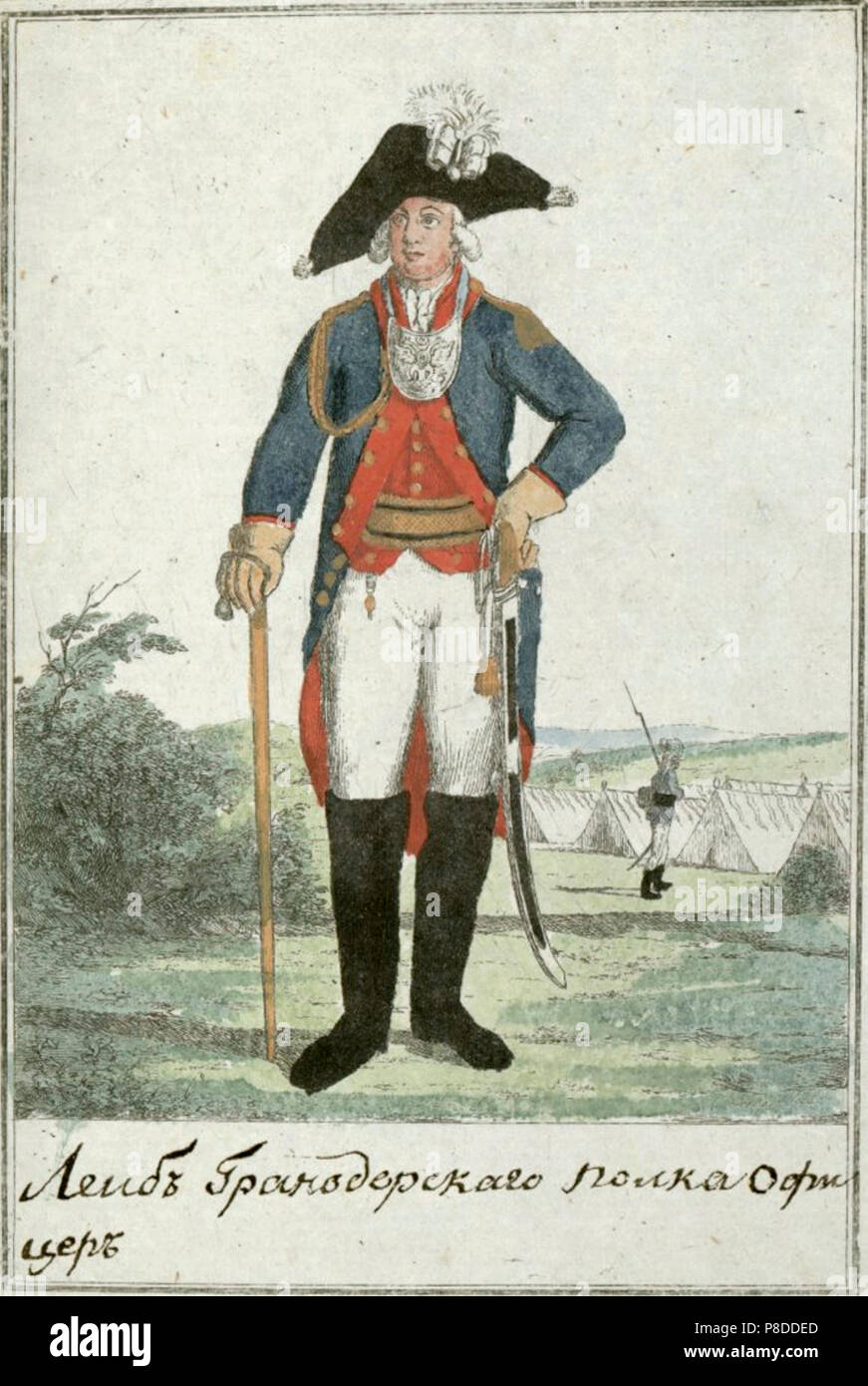 56. Life Grenadier Regiment officer 1793 von Lude Stock Photo - Alamy