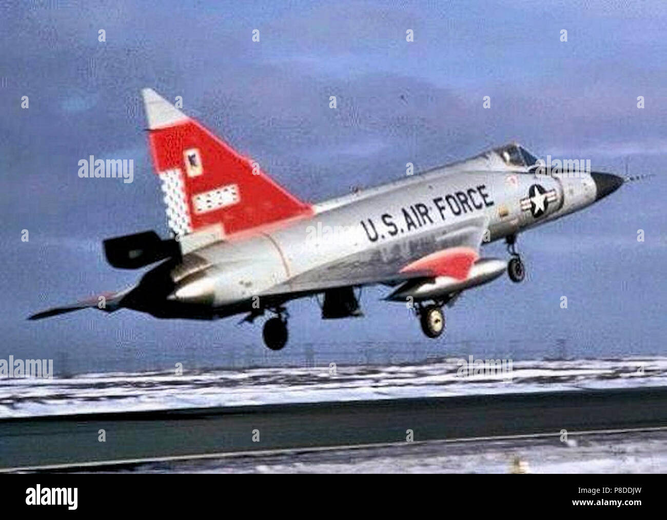 57th Fighter-Interceptor Squadron F-102 Delta Dagger taking off Stock ...